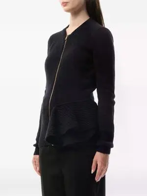 LANVIN Ruffled-trim Zip-up Cardigan