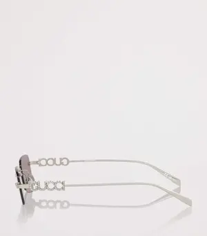 Gucci Metal Rectangular Sunglasses - Silver