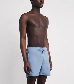 CHE Oceano Recycled Polyester Swim Shorts With Gold-tone Hardware - Blue