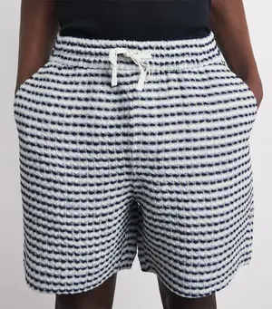 CHE Riita Textured Linen Shorts - Blue
