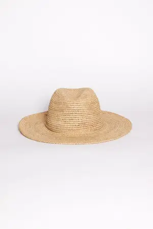Velvet By Graham & Spencer Amelia Raffia Fedora - Red