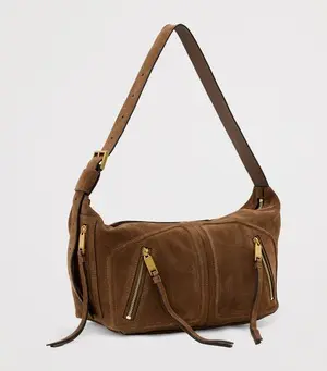 ALLSAINTS Suede Jean Rey Shoulder Bag - Brown