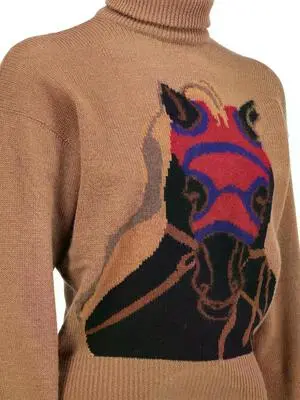 KRIZIA Horse Intarsia Roll-neck Sweater