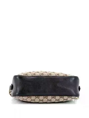 Gucci Gg Marmont Diagonal Quilted Gg Canvas Small Crossbody Bag - Brown
