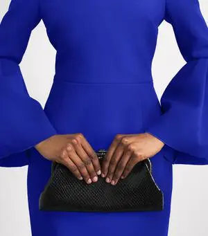 ROKSANDA Margot Midi Dress With Puff Sleeves - Blue