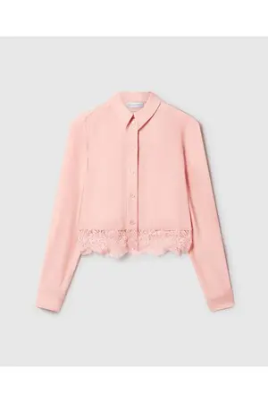 Stella McCartney Lace-trimmed Organic Silk Shirt