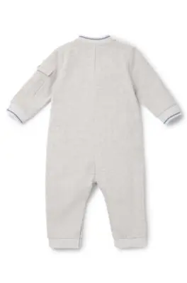 BOSS Baby Stretch-cotton All-in-one With Herringbone Print