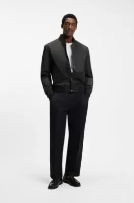 BOSS Water-repellent Jacket With Monogram-patterned Sleeves