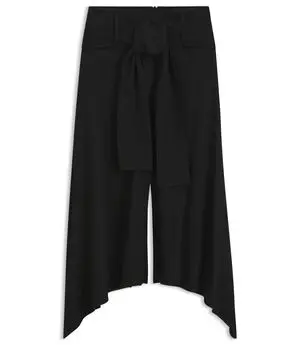 BOSS Relaxed-fit Wool-blend Gabardine Cropped Trousers - Black