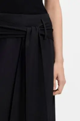 BOSS Relaxed-fit Wool-blend Gabardine Cropped Trousers