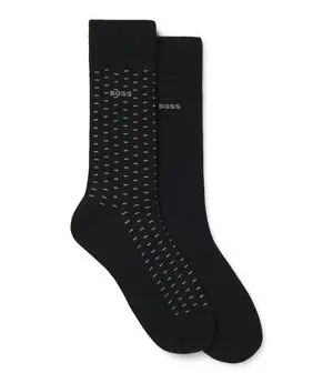 BOSS Two-pack Regular-length Cotton-blend Socks - Black