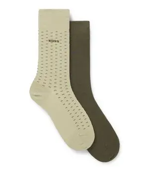 BOSS Two-pack Regular-length Cotton-blend Socks - Green