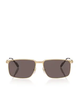 Cartier Rectangle Frame Sunglasses - Gold