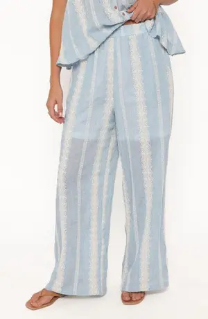 PETAL & PUP Embroidered Tank And Wide Leg Pants Set