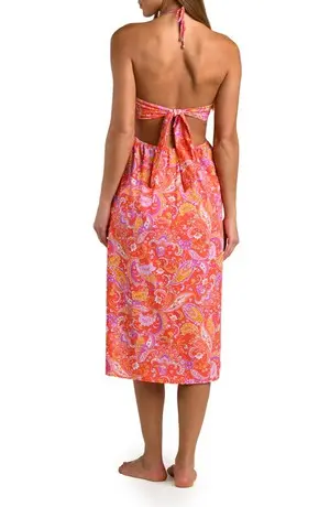SUNSHINE 79 Paisley Daze Halter Midi Dress
