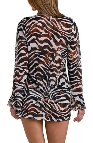SUNSHINE 79 Longline Sheer Ruffle Cardigan