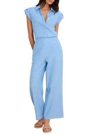 NIC+ZOE Striped Cotton Blend Resort Shirt