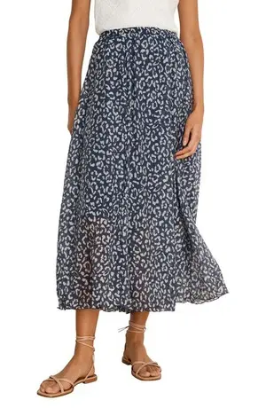 NIC+ZOE Leopard Crinkle Maxi Skirt