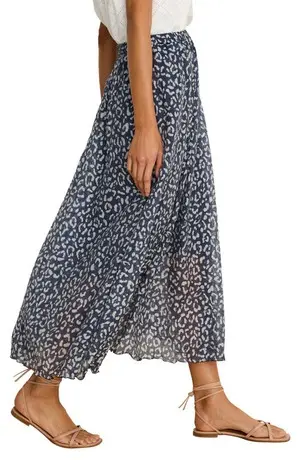 NIC+ZOE Leopard Crinkle Maxi Skirt