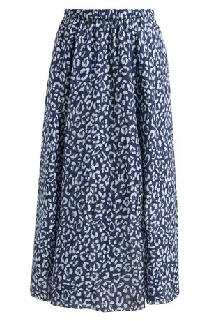 NIC+ZOE Leopard Crinkle Maxi Skirt