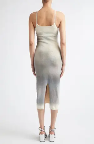 MAISON MARGIELA Floral Print Ribbed Sweater Dress