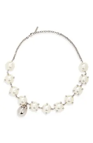 Givenchy Spiky Faux Pearl Necklace - White/silvery