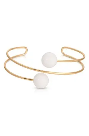 Ettika Cuff Bracelet With Reconstituted Stone - Bone