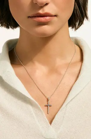 John Hardy Sterling Cross Pendant Necklace - Silver