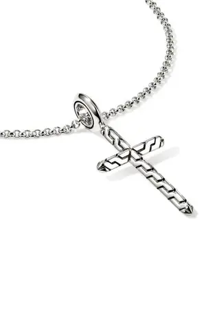 John Hardy Sterling Cross Pendant Necklace - Silver