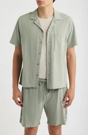 ALEX CRANE Caza Featherweight Organic Cotton Camp Shirt - Riverstone