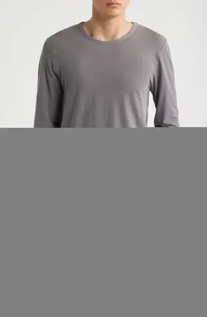 ALEX CRANE Long Sleeve Organic Cotton Crewneck T-shirt - Silver