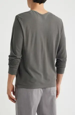 ALEX CRANE Long Sleeve Organic Cotton Crewneck T-shirt - Slate