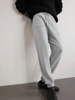 Mr P. Tapered Merino Wool And Cashmere-blend Sweatpants - Gray