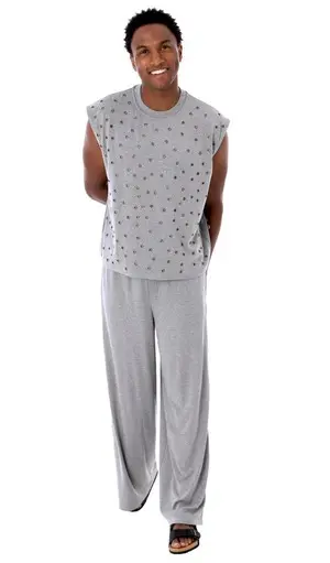 DAI MODA Mays Sleeveless Crewneck T-shirt With Star Grommets