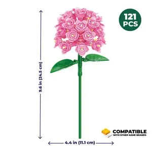 BRICKCRAFT Pink Hydrangea Building Set