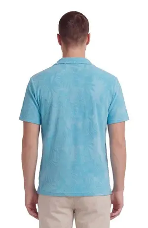 LORDS OF HARLECH Farm Floral Towel Polo Shirt - Teal