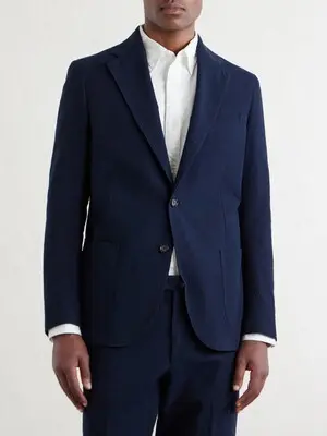 DE PETRILLO Cotton-seersucker Suit Jacket