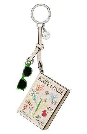 Kate Spade New York Leather Bag Charm With Sunglasses And Magazine Motif