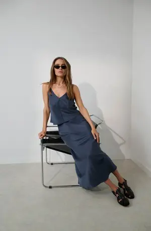 Lunya Washable Silk Bias Maxi Skirt