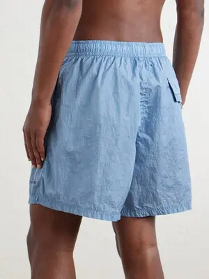 Stone Island Logo-print Shell Swim Shorts - Blue