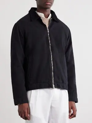 Mr P. Organic Cotton Coach Jacket With Corduroy Trim - Black