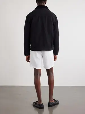 Mr P. Organic Cotton Coach Jacket With Corduroy Trim - Black
