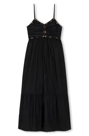 Rails Ivana Polished Stone Detail Cotton Maxi Dress