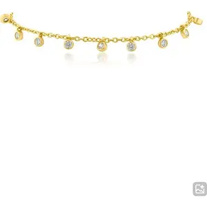 CZ BY KENNETH JAY LANE Cubic Zirconia Charm Bracelet - Gold Plated Brass
