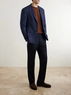 Canali Kei Wool Suit Jacket - Blue