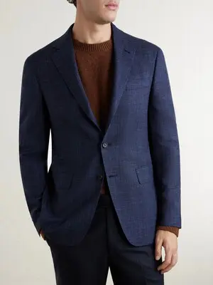 Canali Kei Wool Suit Jacket - Blue