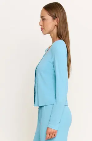 Honeydew Intimates Blissful Pointelle Cardigan - Ocean