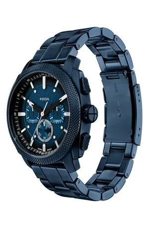 Fossil Machine Chronograph Stainless Steel Bracelet Watch - Navy