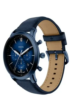 Fossil Neutra Chronograph Blue Leather Strap Watch