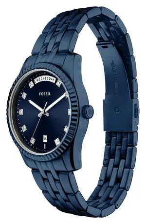 Fossil Scarlette Crystal Marker Navy Bracelet Watch